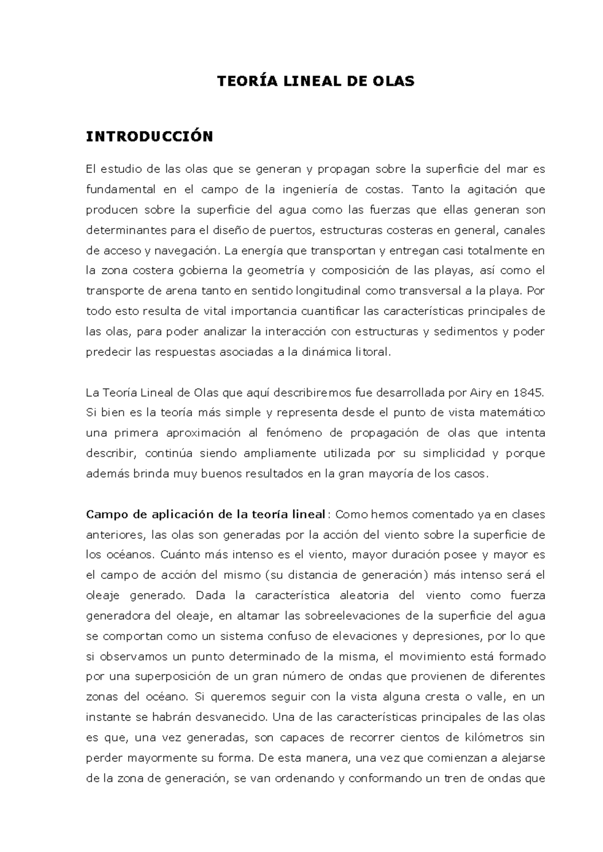 Teoría lineal de olas 2018 v.1 04-04-2018 - TEORÍA LINEAL DE OLAS ...