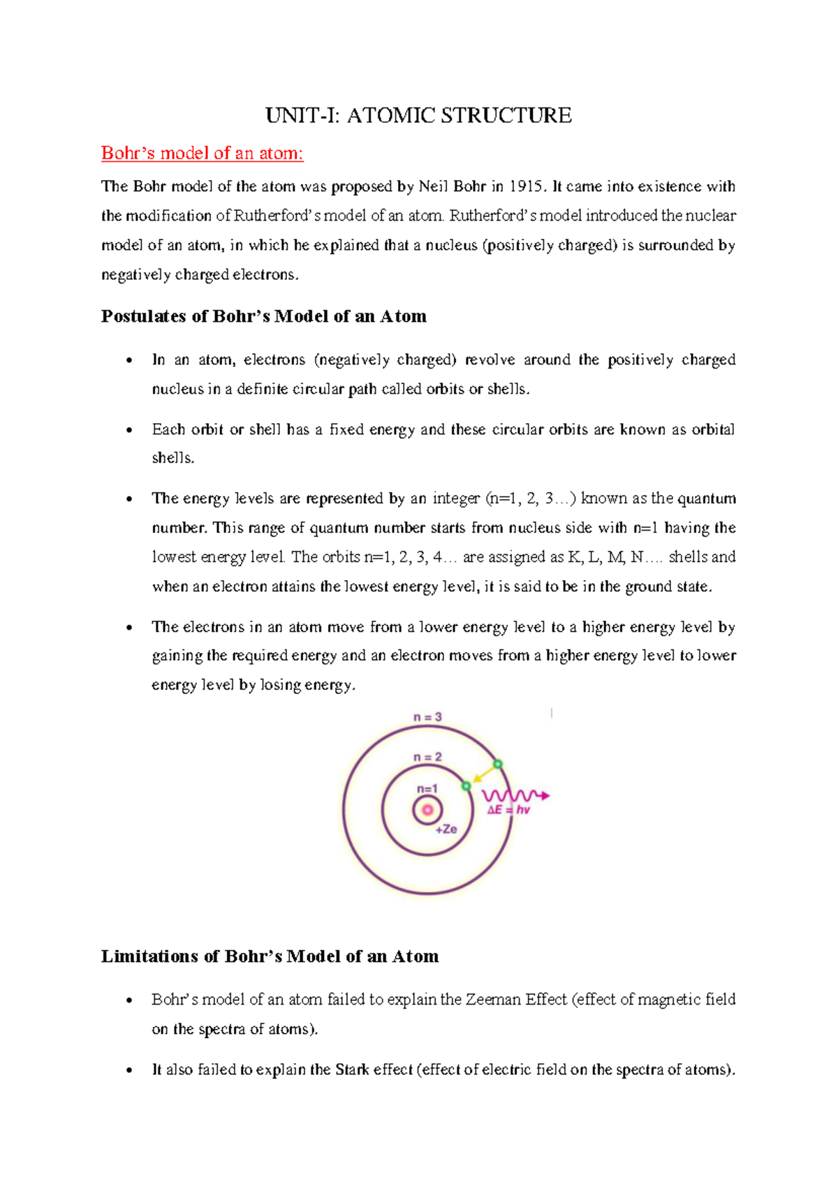 ATOMIC STRUCTURE: The Bohr Model and Quantum Mechanics (1731041683 ...