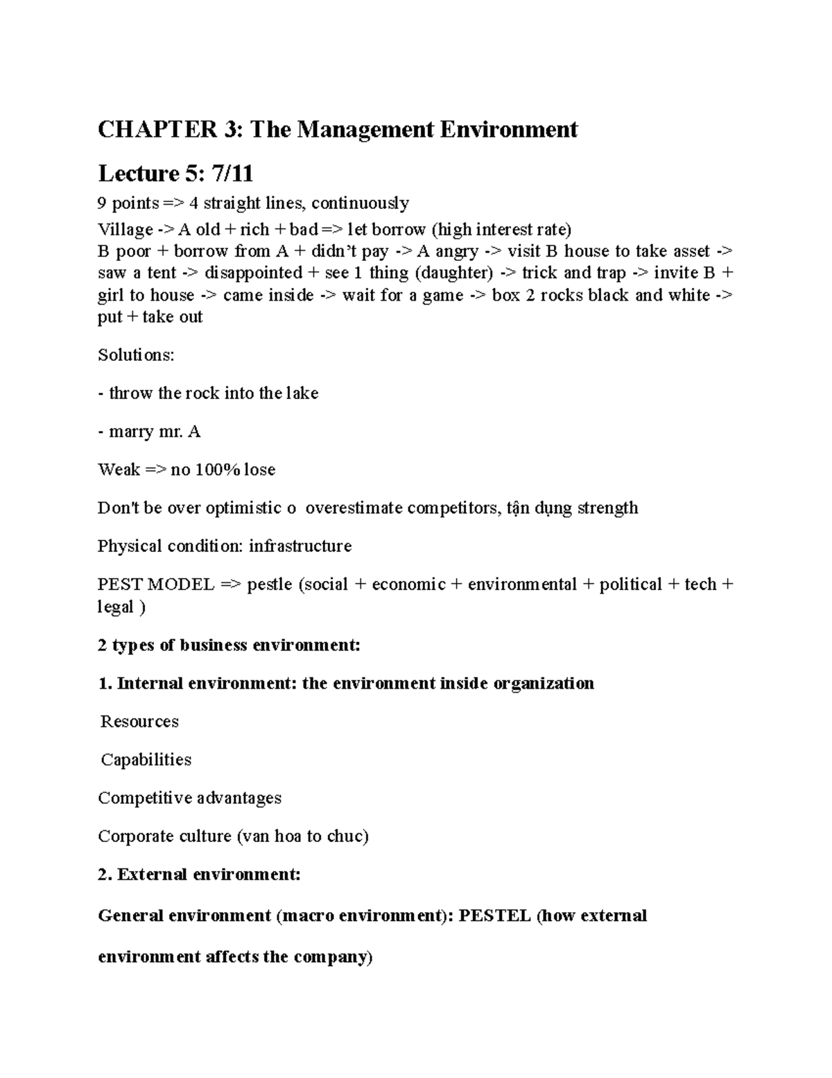 Quản trị buổi 5 - Quản trị - CHAPTER 3: The Management Environment ...
