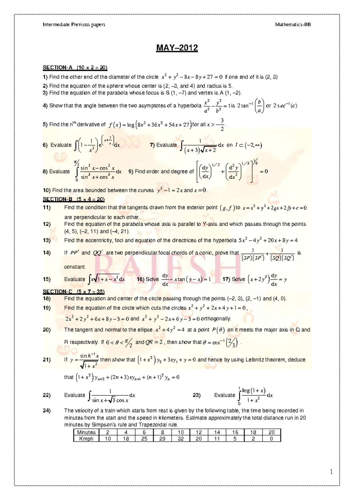 127322303 Maths 2B Previous question papers Intermediate Education ...
