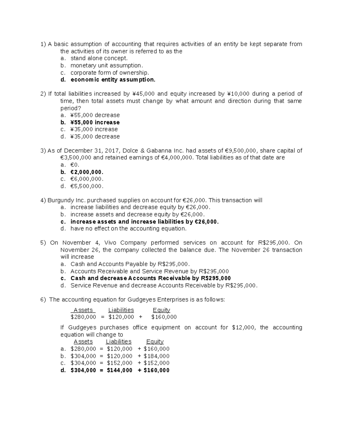 Midterm Revision: MCQs & Solutions for Accounting Course - Studocu