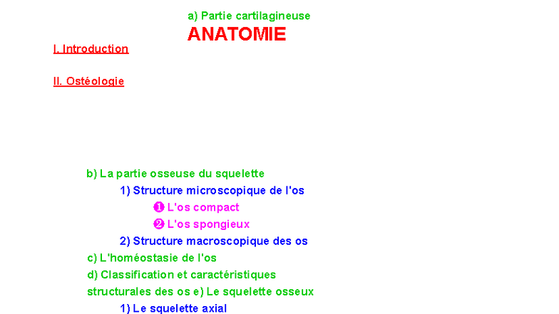 Anatomie S1 - Cours sur le Squelette et les Articulations - Studocu