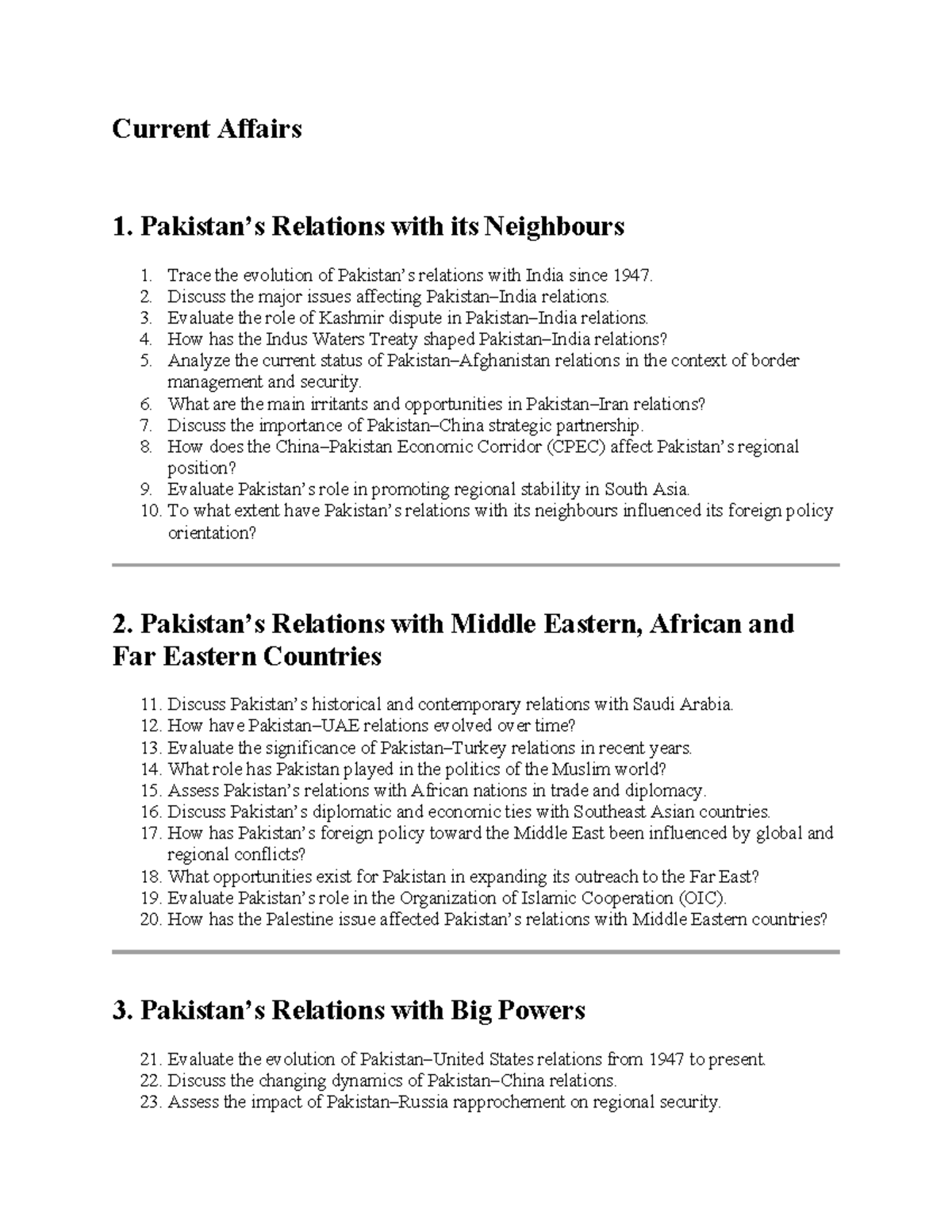Current Affairs - Self Made Notes on International Relations and Issues ...