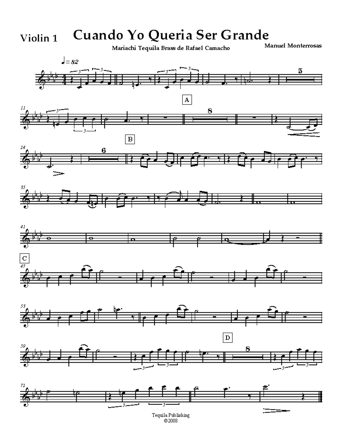 Cuando Yo Quería Ser Grande - Partituras de Mariachi Tequila - Studocu