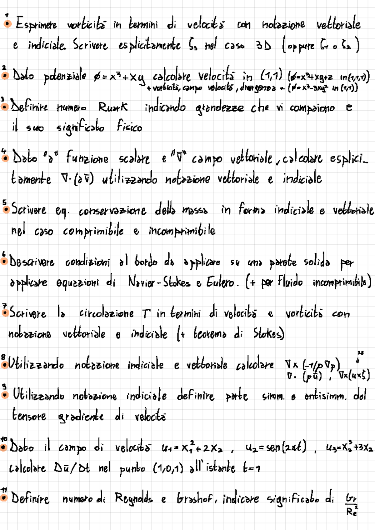 Domande Pretest: Fluidodinamica e Vorticità (CORSO 2) - Studocu