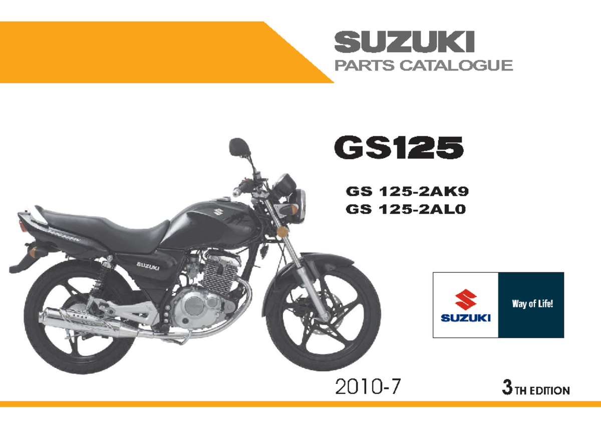 Suzuki GS125 Parts Catalogue - 3rd Edition: Engine & Transmission Index ...