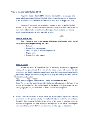 Unit I - Tax Notes - Law of Taxation MODULE I - GENERAL INTRODUCTION ...
