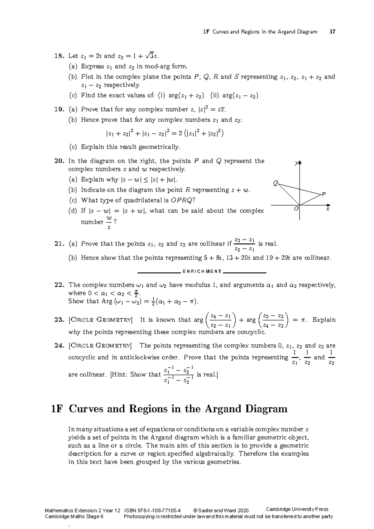 1F Curves and Regions in the Argand Diagram - Detailed Study Notes ...