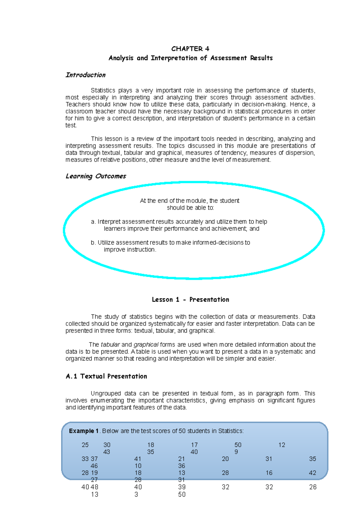 Chapter 4 Analysis Interpretation of Assessment REsults 13B53C - 41 ...