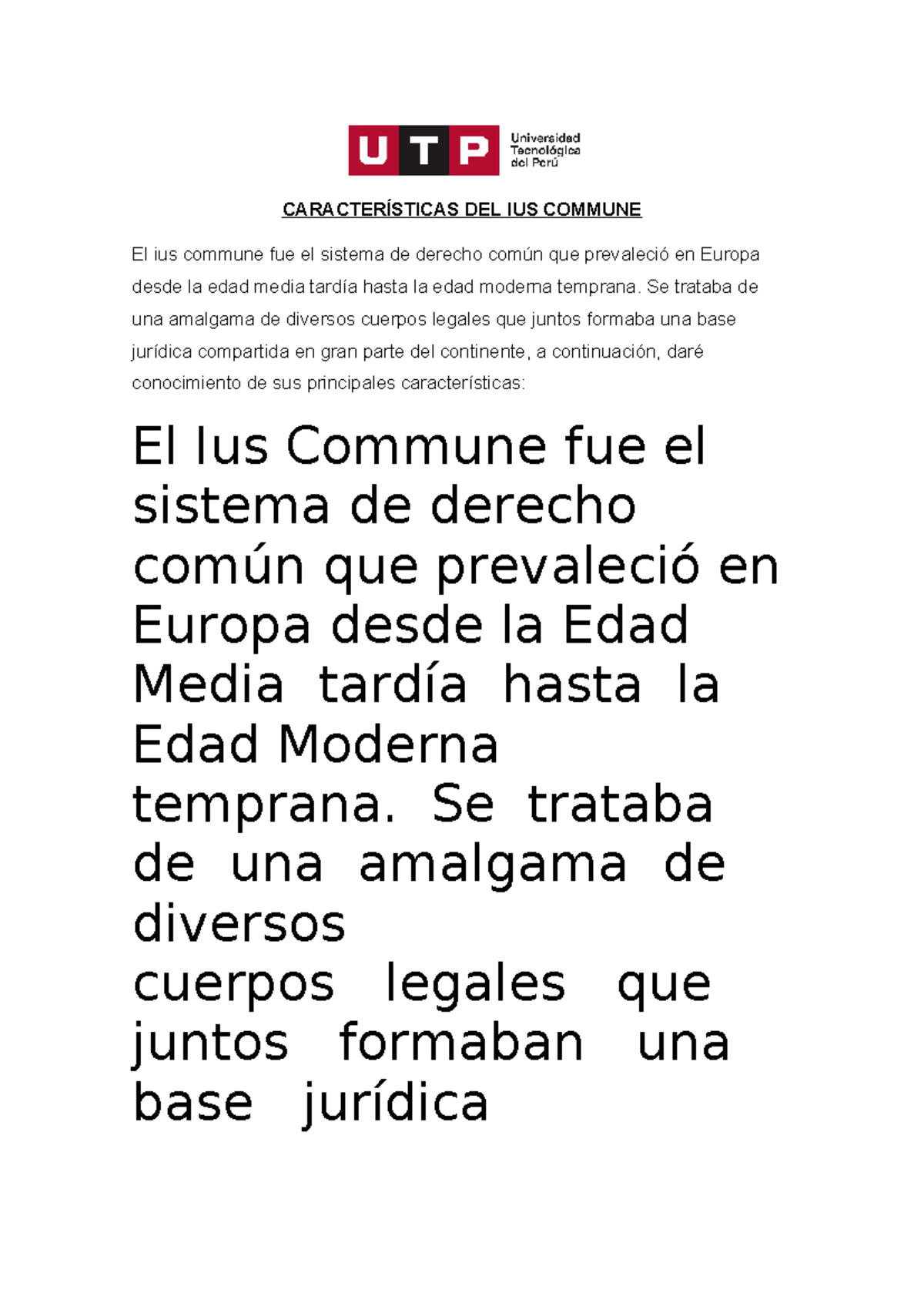 Características del Ius Commune: Un Análisis Jurídico Integral - Studocu