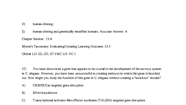 Test Bank for Becker's World of the Cell (10th Ed) - Chapter 21 ...