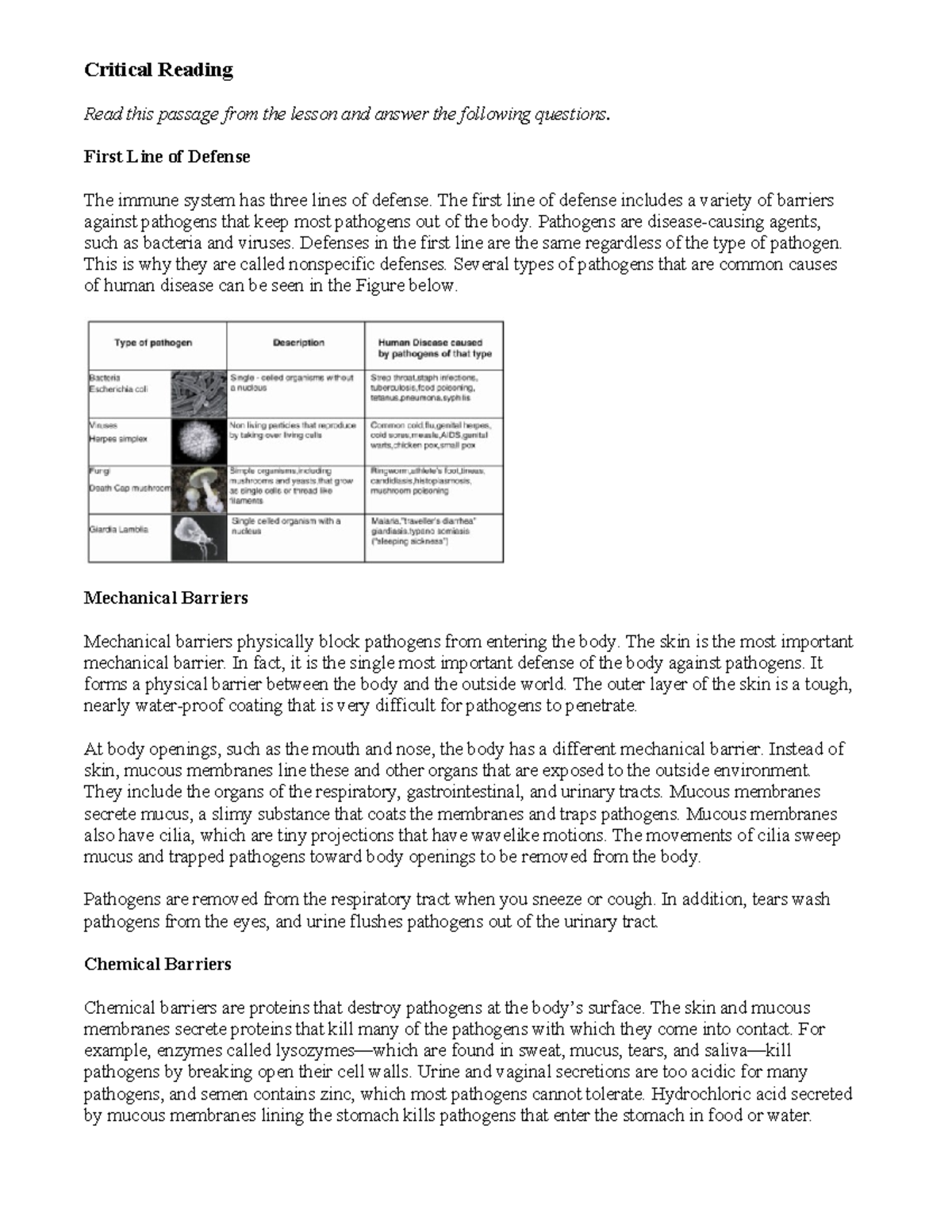 Immune System & Diseases Worksheet - Comprehensive Study Guide - Studocu