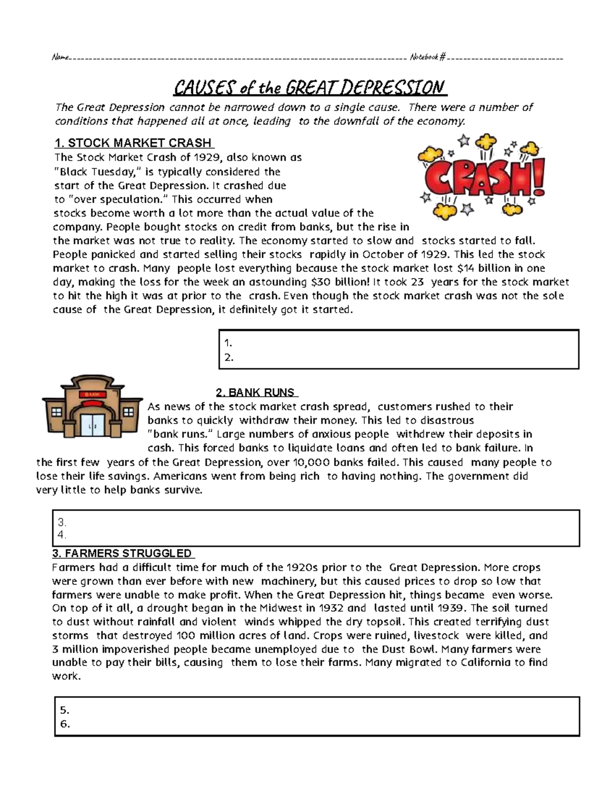 Causes and Effects of the Great Depression: An Overview for HIST 101 ...