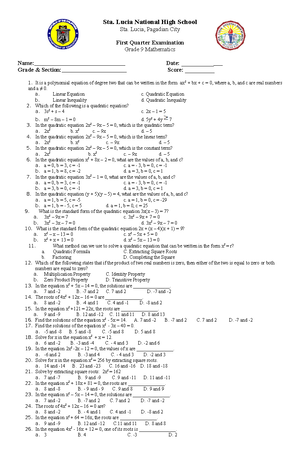 DLL for Math 9- quarter 4 - GRADE 9 DAILY LESSON LOG School SANTIAGO ...