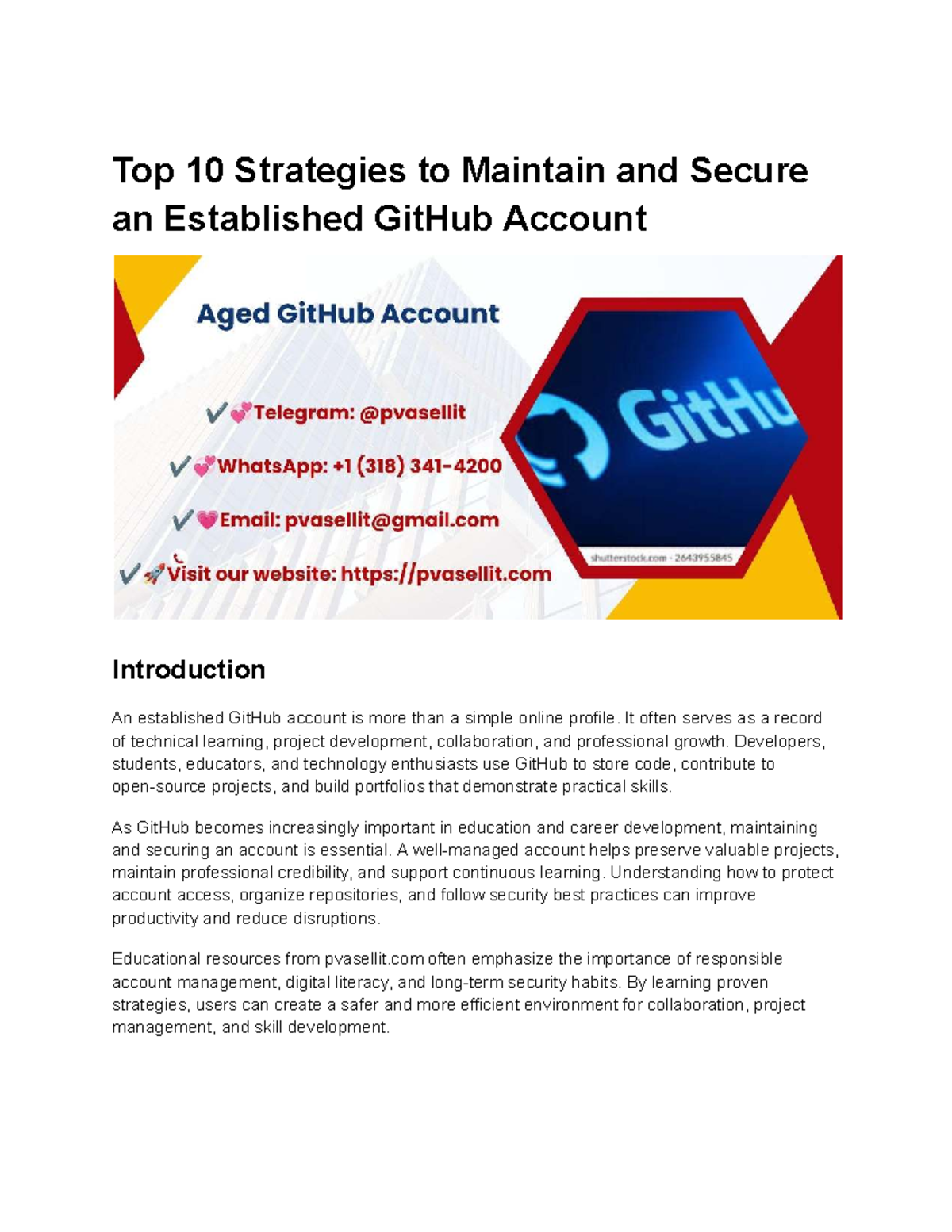 Top 10 Strategies for Securing Your GitHub Account - Studocu