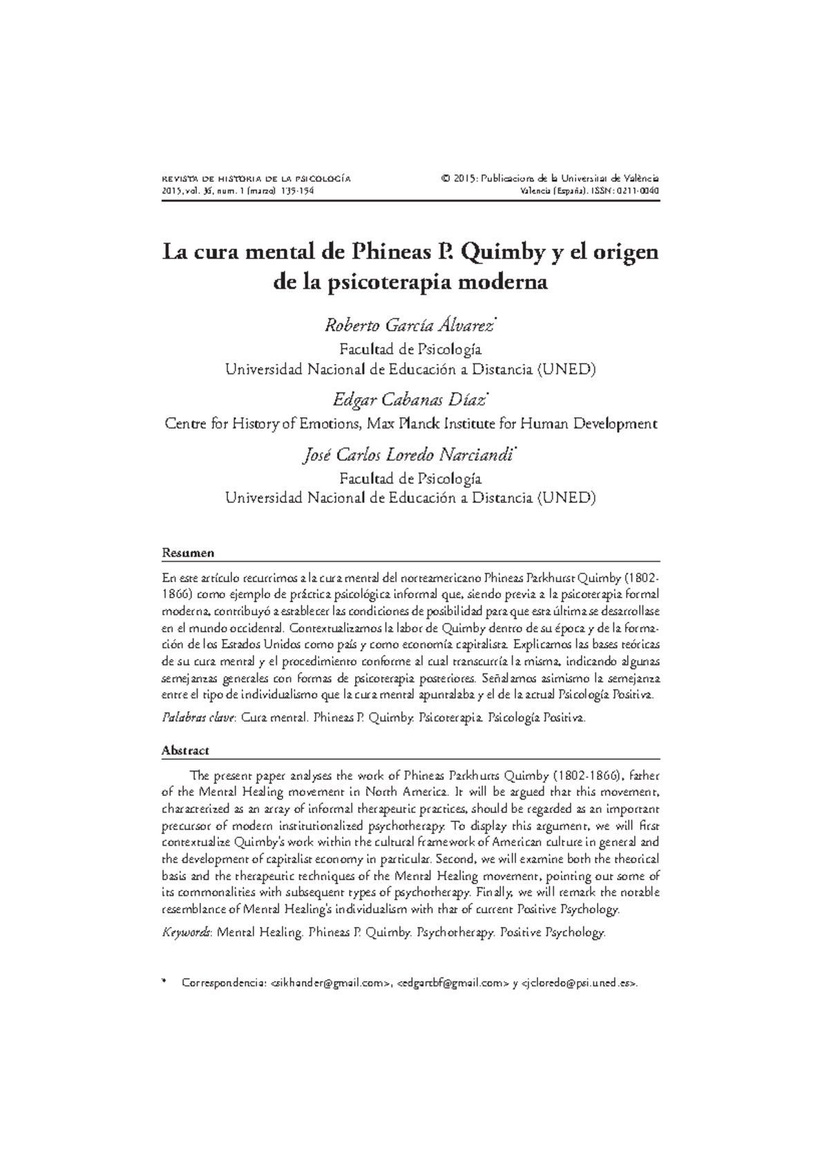 Cura Mental de Phineas P. Quim: Orígenes de la Psicoterapia Moderna (PSI-2015) - Studocu