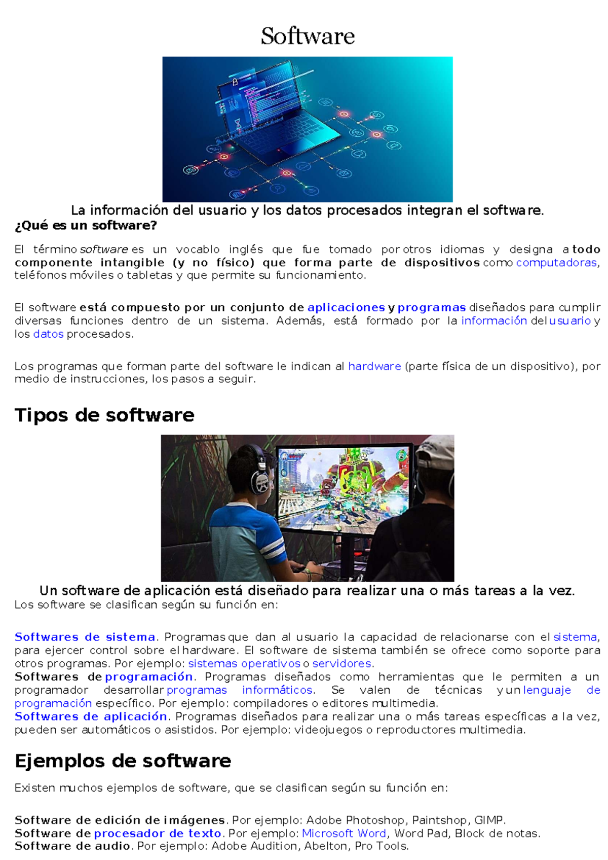 Software y Hardware: Conceptos Clave y Ejemplos (COMP101) - Studocu