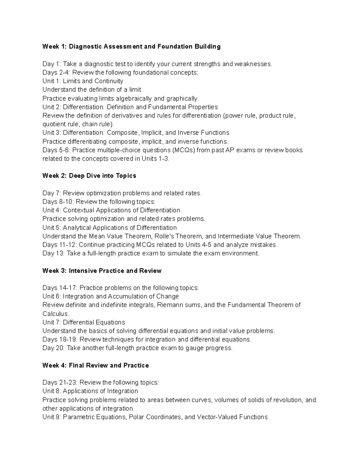 AP Calculus Unit 1: Functions, Limits, and Continuity Notes - Studocu