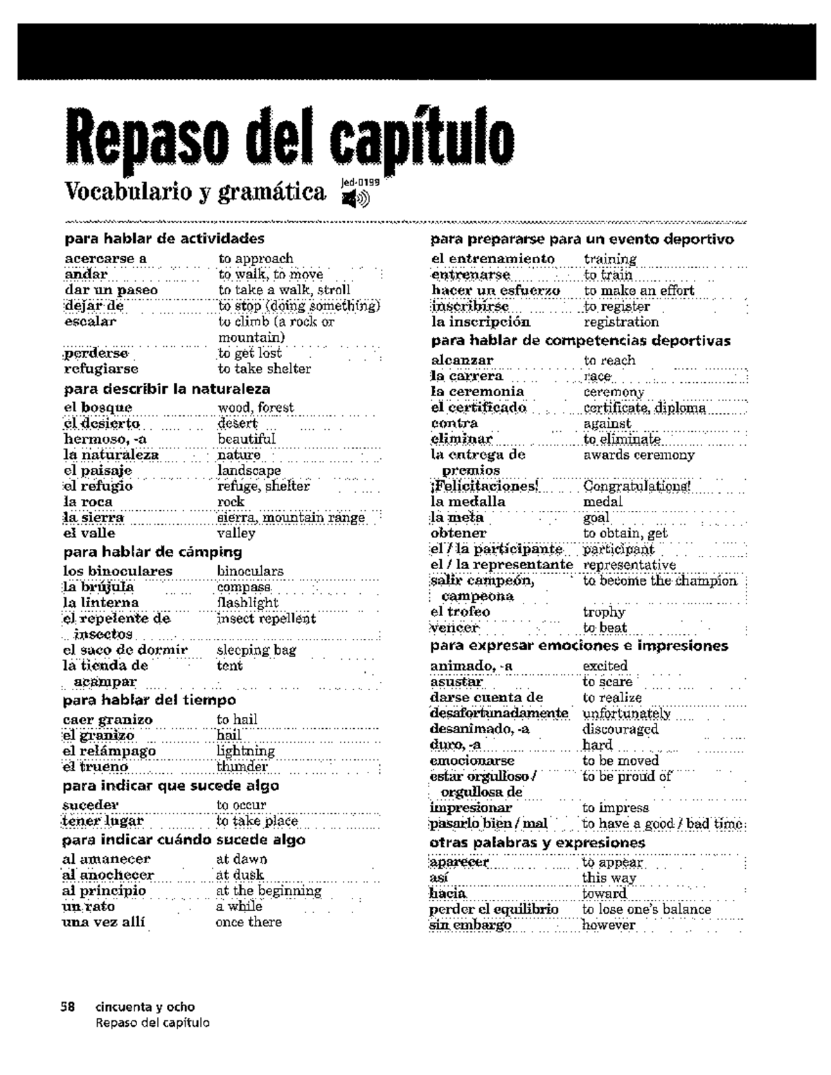 Realidades 3 vocab - dkedkdkijdkidm - Repaso del capítulo Vocabulario y ...