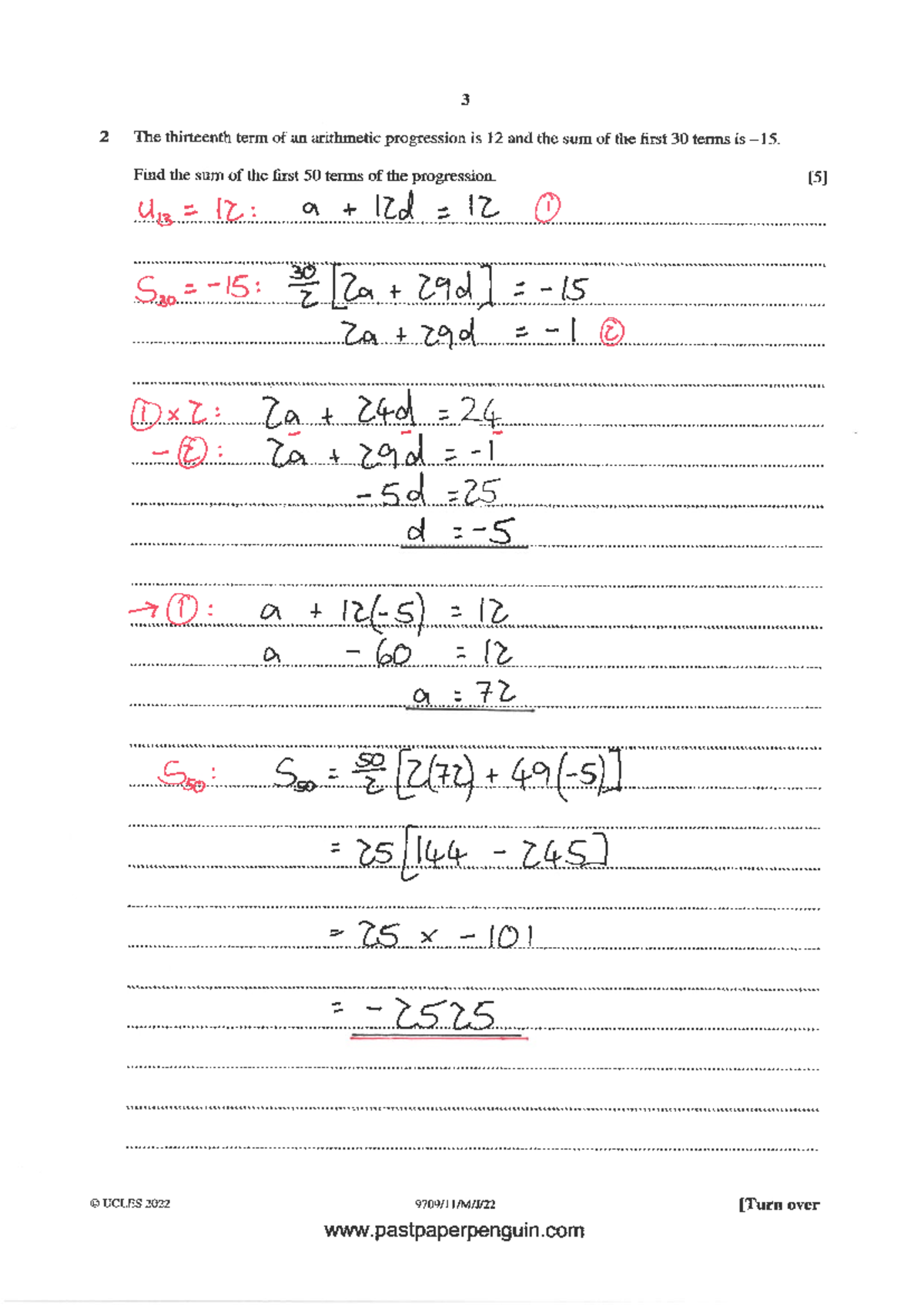 Arithmetic Progression Problems and Solutions (A-MATH 2022) - Studocu
