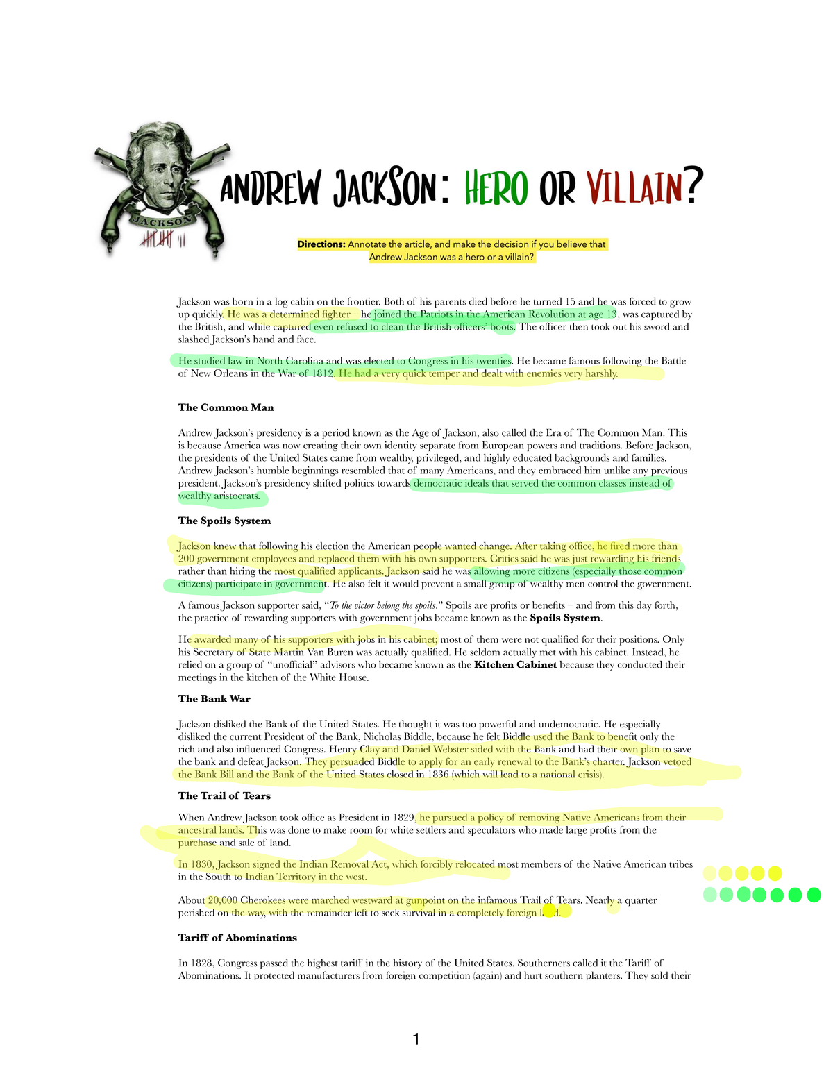 HIST 201: Andrew Jackson - Hero or Villain? Analyzing His Legacy - Studocu
