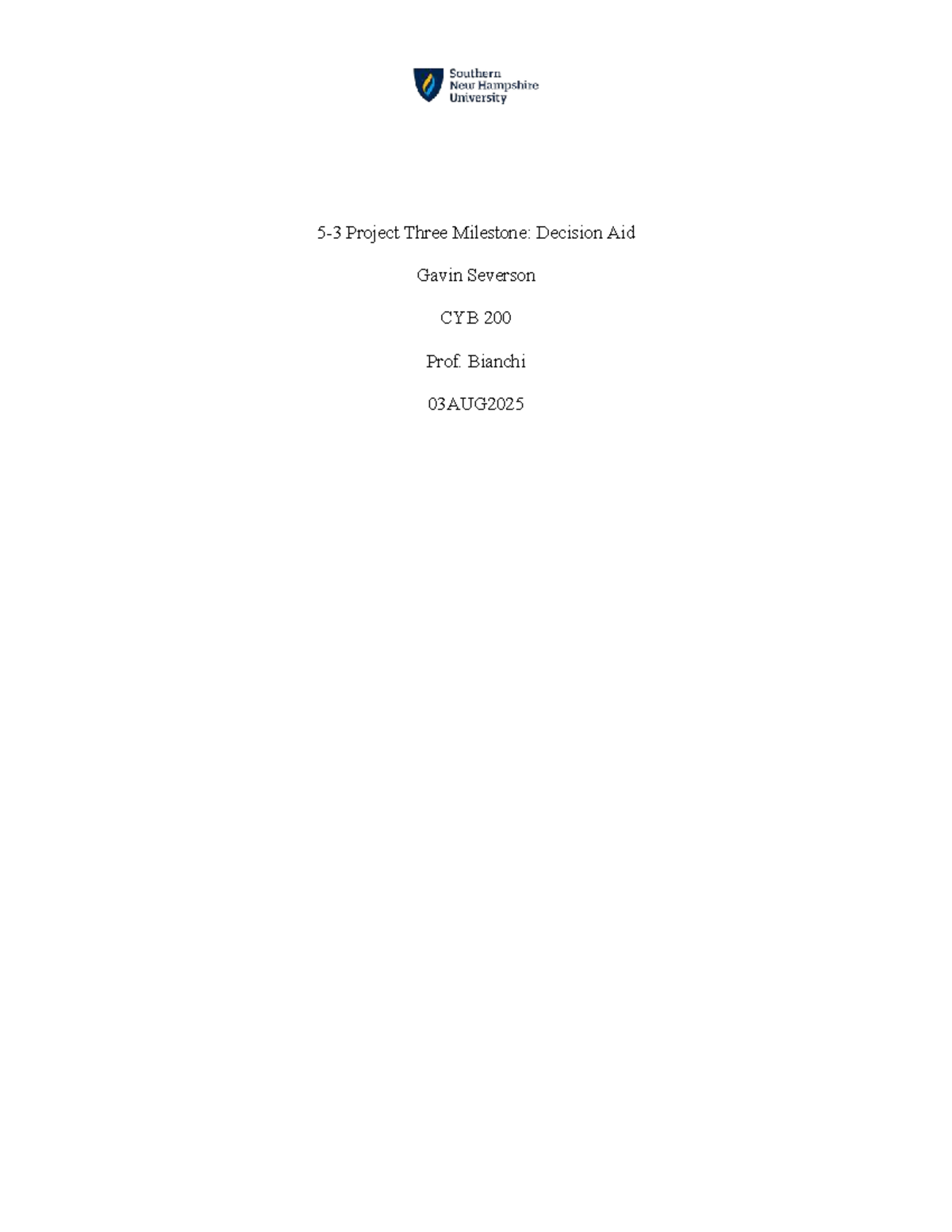 CYB 200 Project Three Milestone: Threat Detection and Response Guide ...