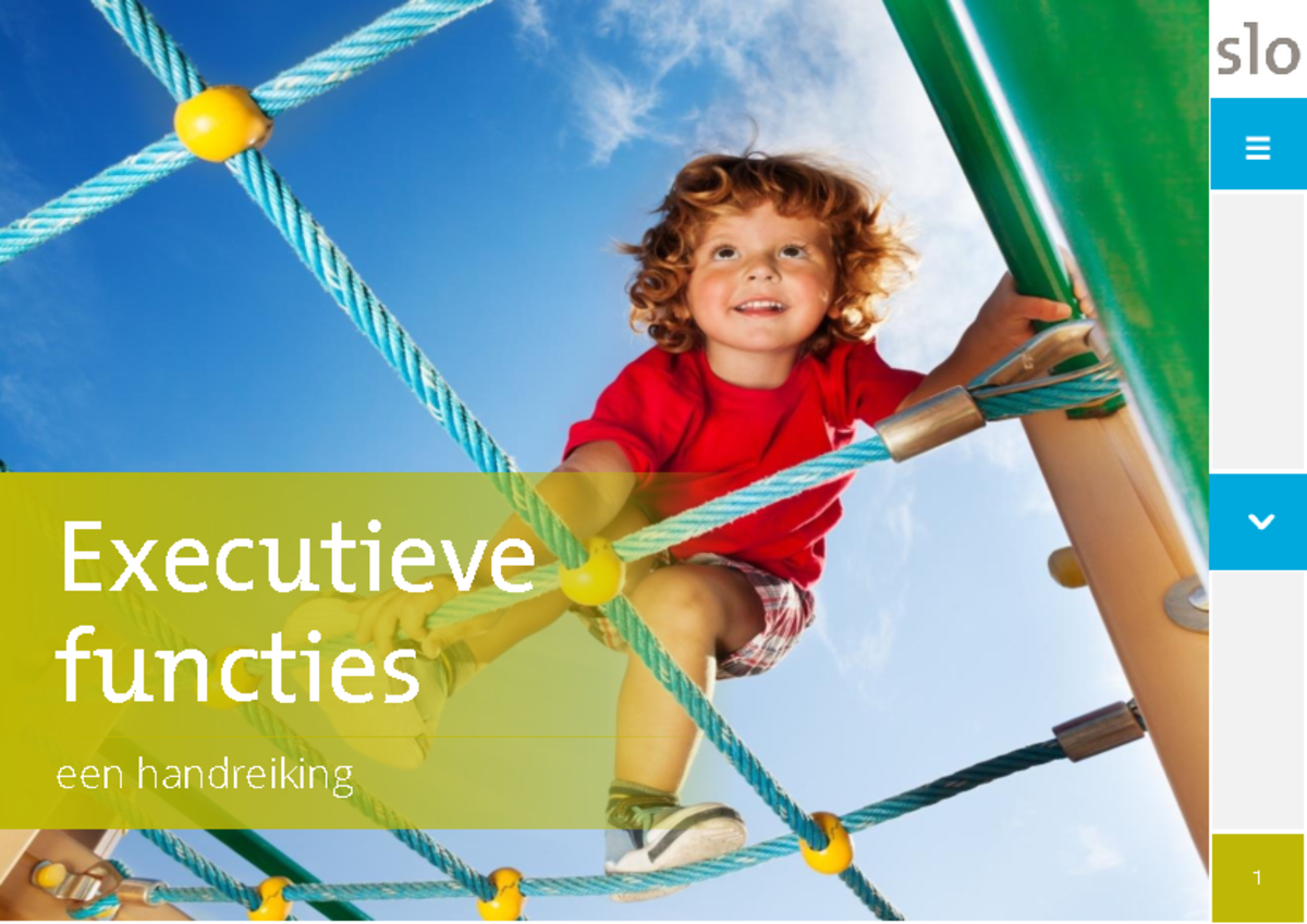 Handreiking Executieve Functies voor Jonge Kinderen (2-7 jaar) - Studocu
