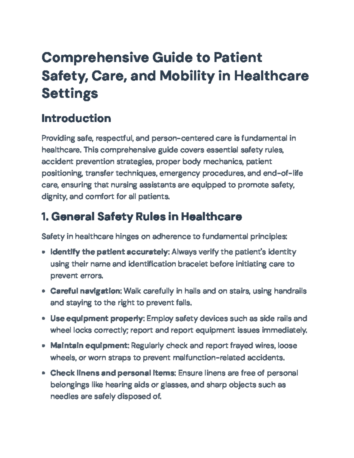 Patient Safety & Care: A Comprehensive Guide for Healthcare Settings ...