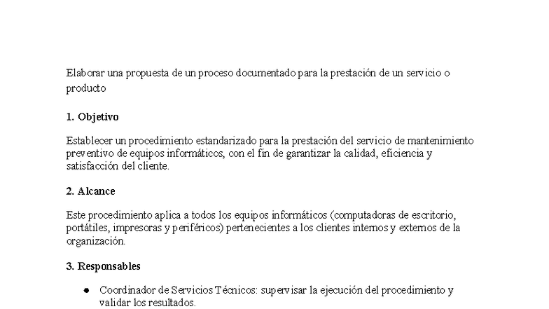 Propuesta de Proceso Documentado para Mantenimiento de Equipos ...