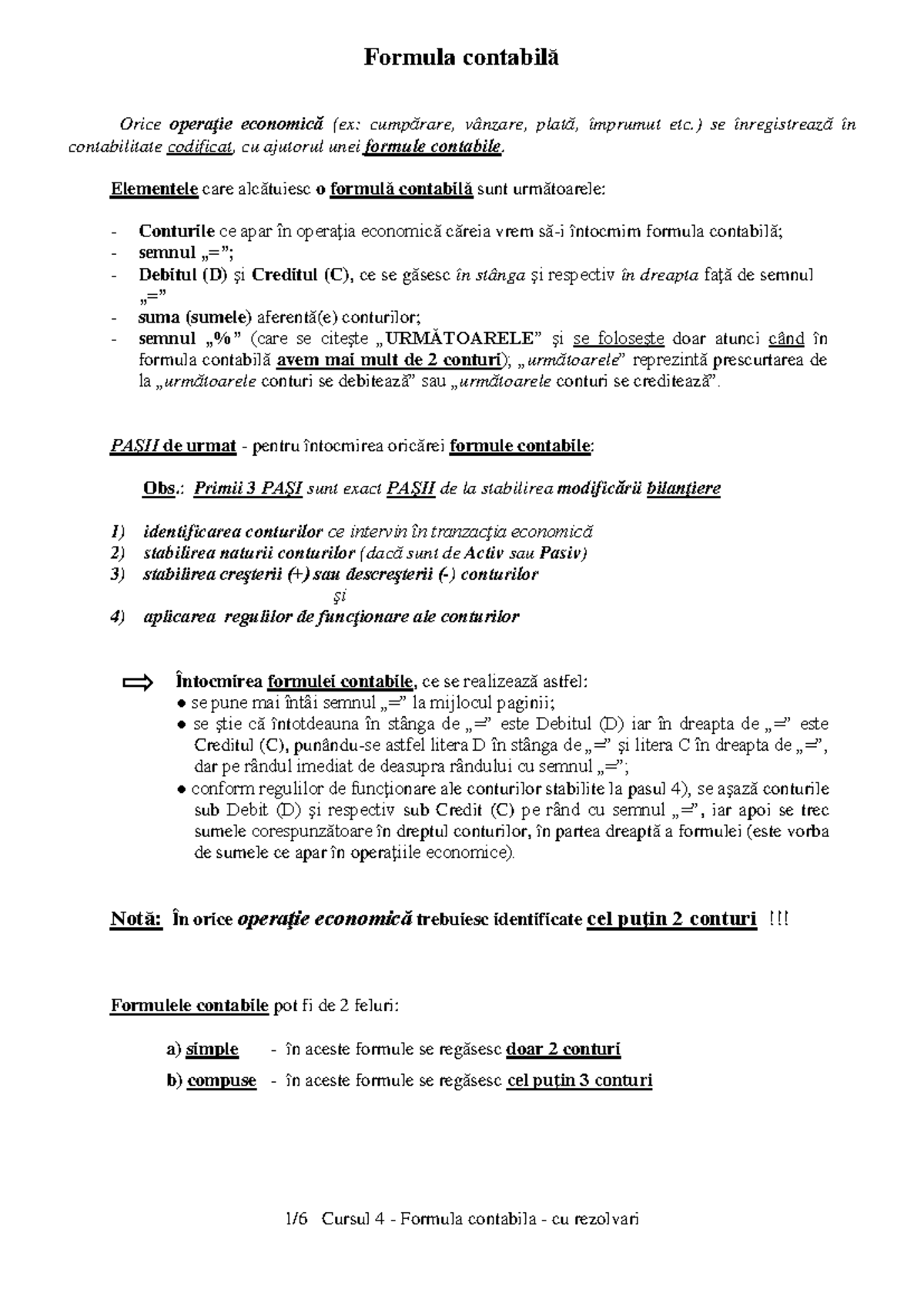 Seminar 5.4 - Formule Contabile cu Exemple și Rezolvări - Studocu