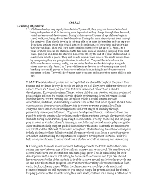 Unit 3.1 Assignment - CACHE Level 3 - Unit 3. Learning Objectives: 1-1 ...