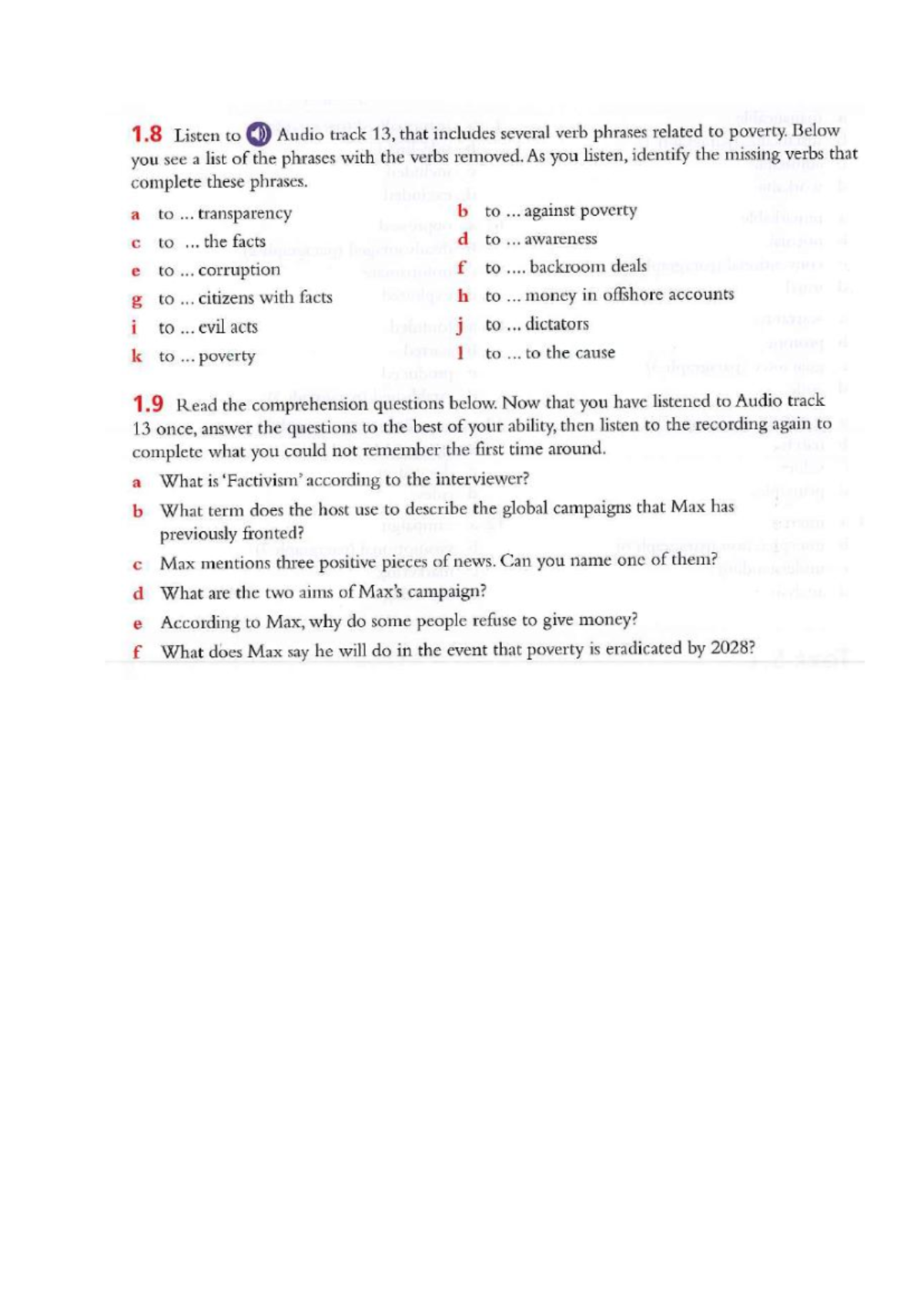 Listening Task 3 - B ENGLISH: Audio Track 13 Verb Phrases - Studocu