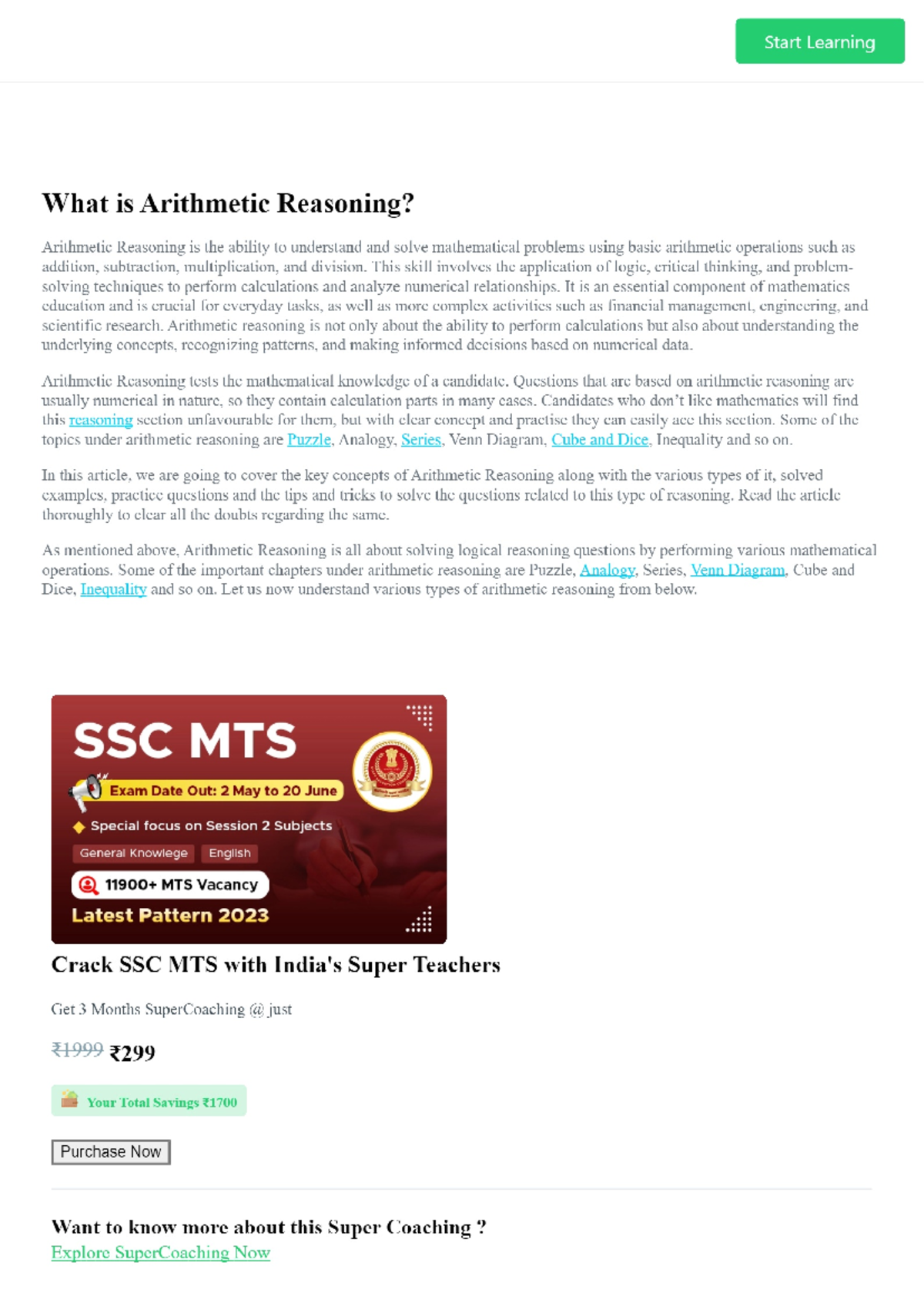 Arithmetic Reasoning: Key Concepts & Solved Examples (d97af758) - Studocu
