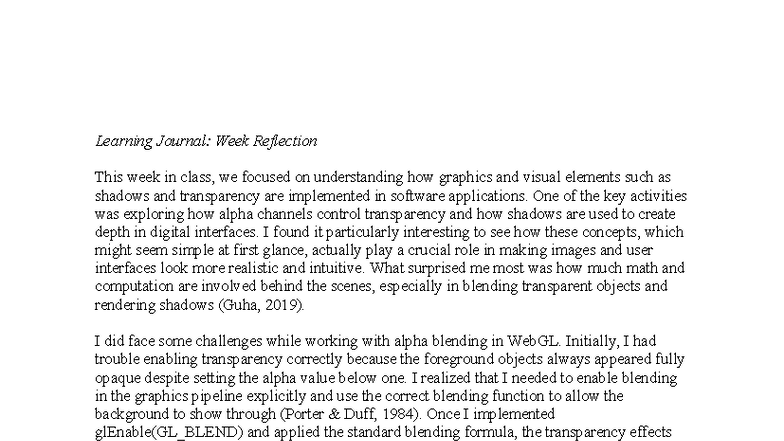 Learning Journal 2: Week Reflection on Graphics & Visual Elements - Studocu