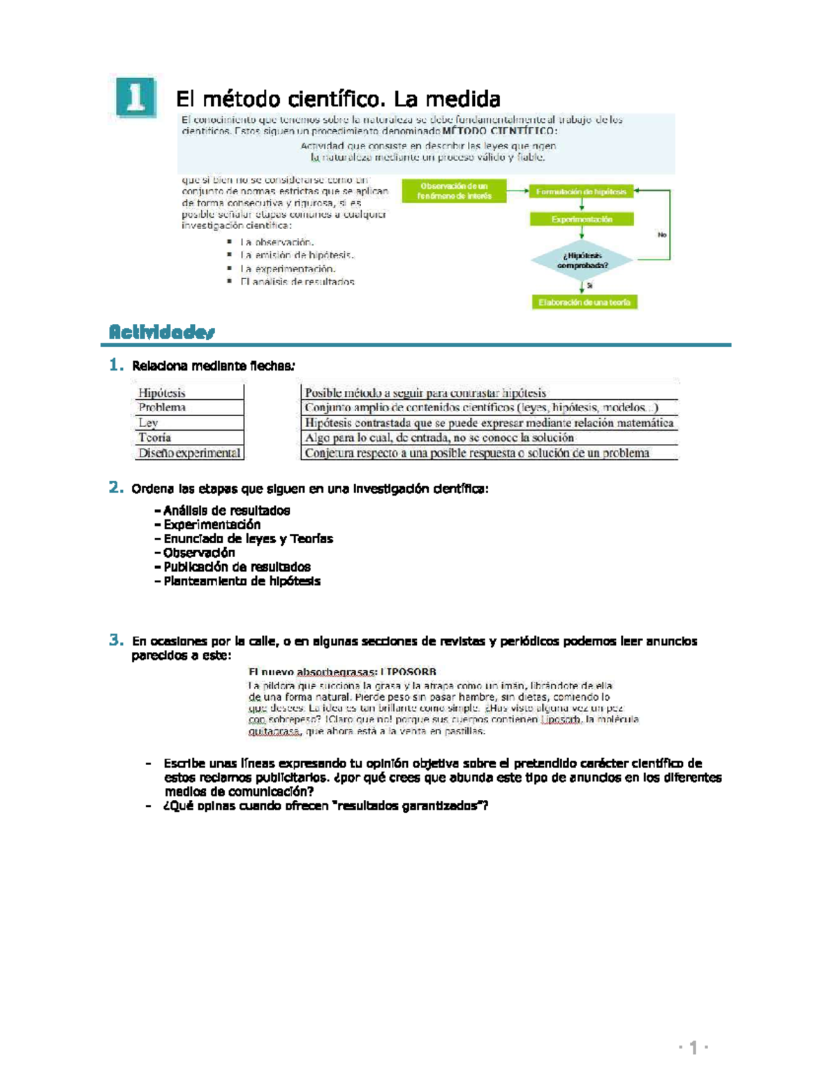 Método Científico y Magnitudes en Ciencias Naturales (Curso 1) - Studocu