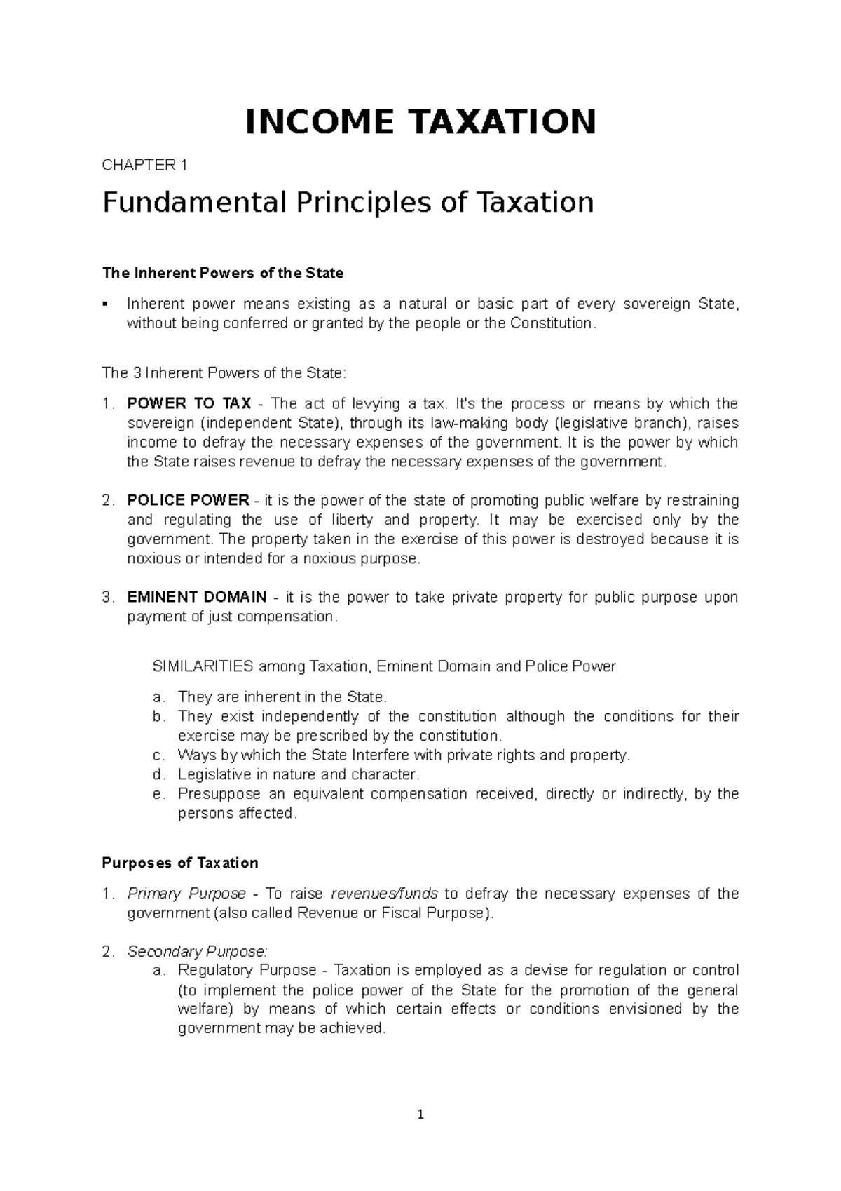 Chapter 1 Income Taxation: Essential Principles & Concepts for ...