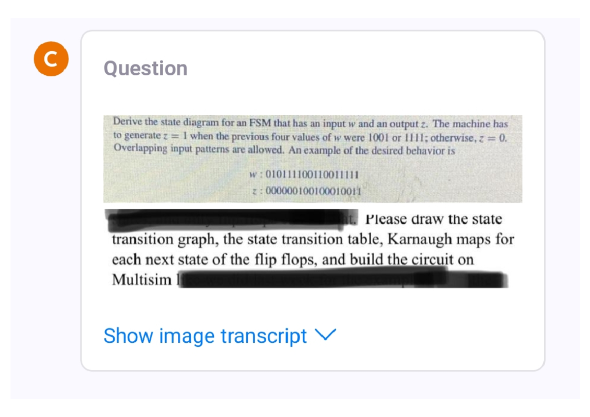 FSM State Diagram and Circuit Design for Input W (Chegg) - Studocu