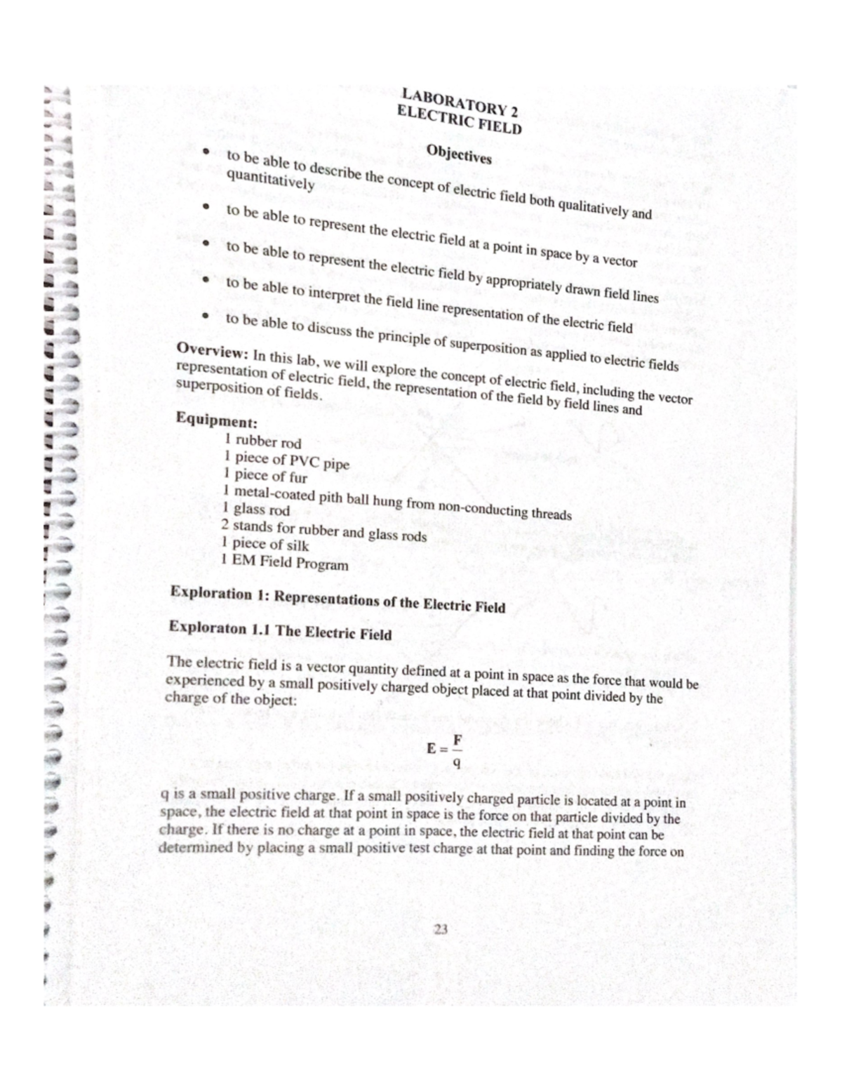Lab 2 - Electric Field Exploration and Concepts - Studocu