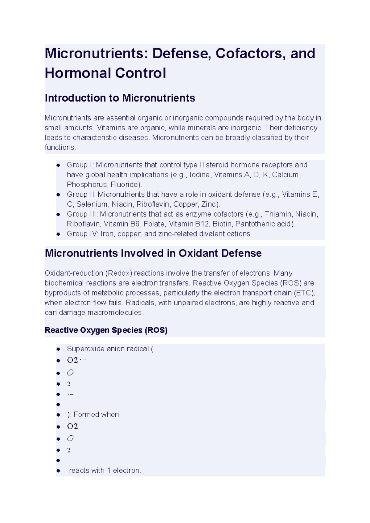 Micronutrients: Roles, Functions, and Health Implications in Nutrition ...