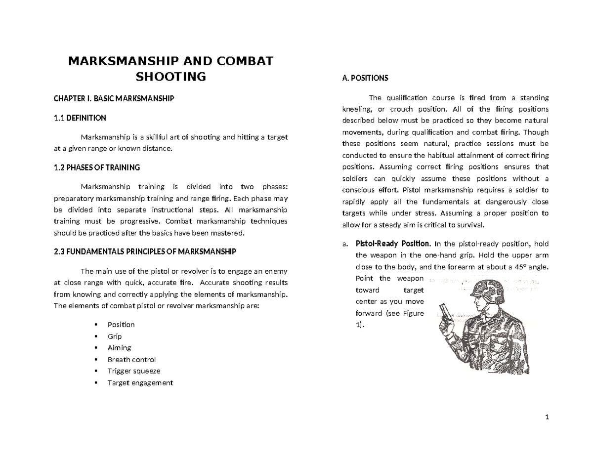 Final Exam Lecture on Marksmanship and Combat Shooting Techniques - Studocu
