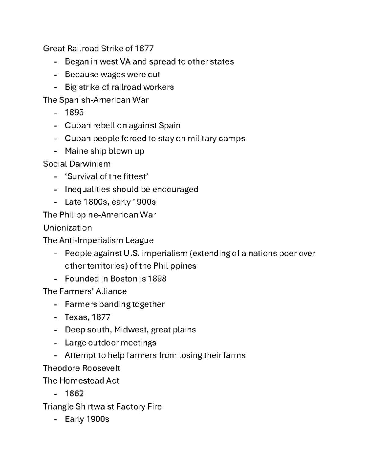 U.S. History Key Topics: Wilson, WWI, Jim Crow, & Social Movements ...