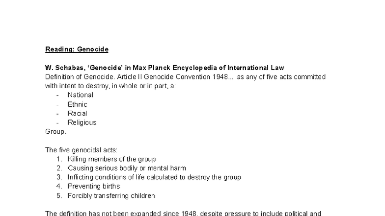 Genocide: Understanding the Legal Definition and Historical Context ...