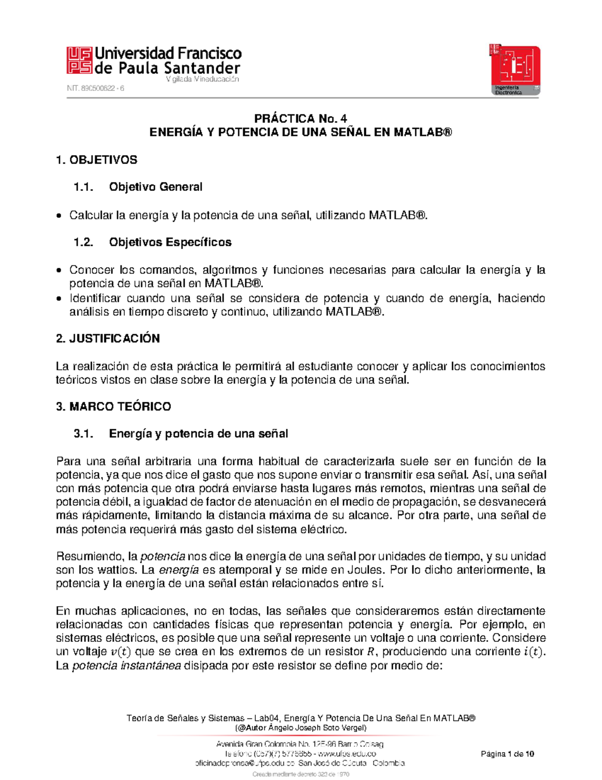 04. TSS, Lab04 - Cálculo de Energía y Potencia de Señales en MATLAB ...
