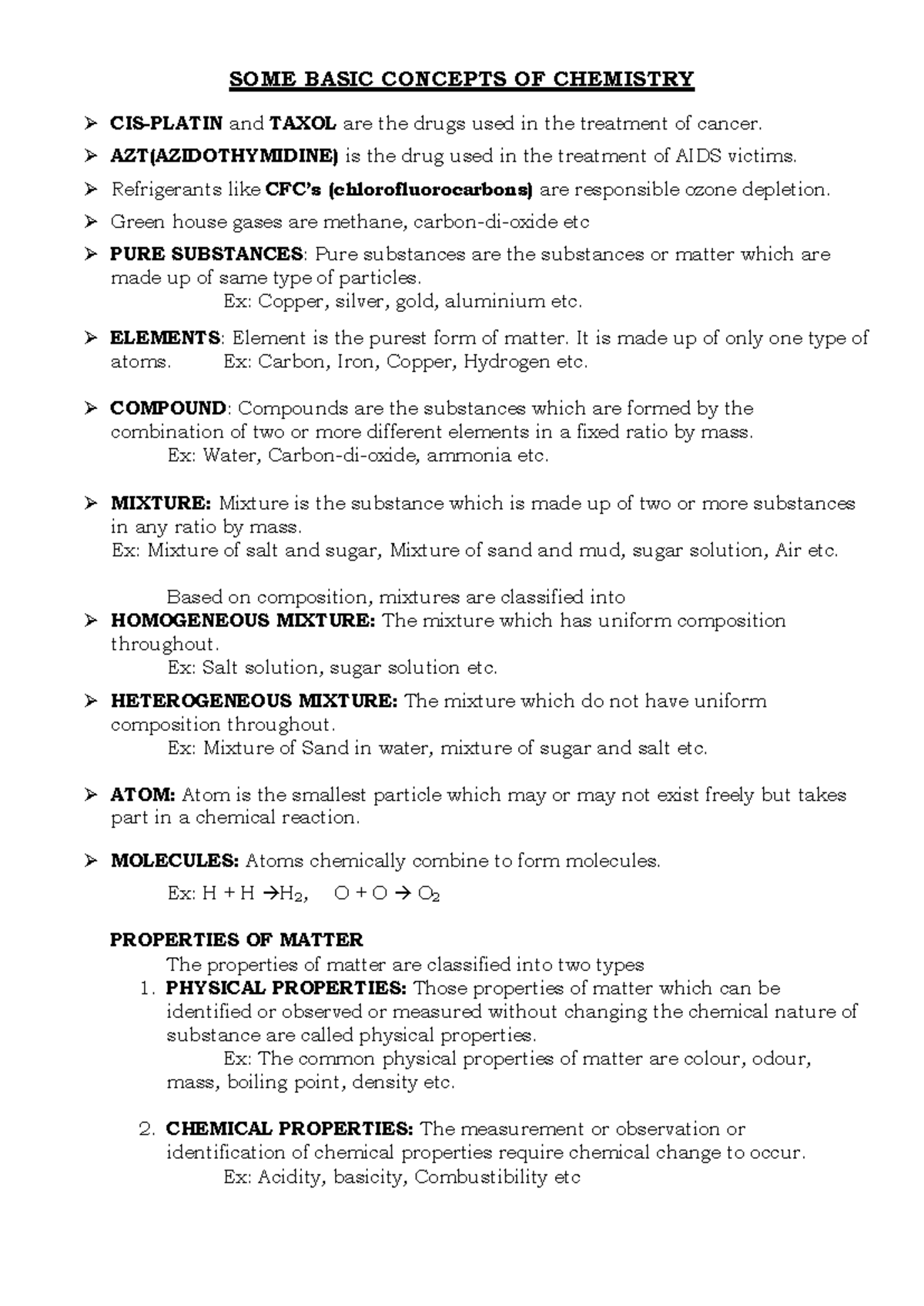 Basic Concepts of Chemistry: An Overview of Key Principles - Studocu