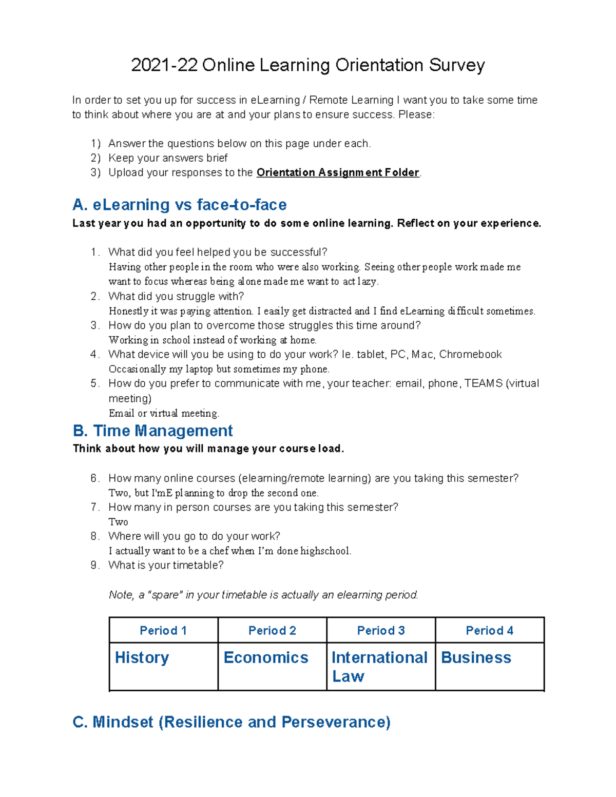 Orientation survey - Online introduction - 2021-22 Online Learning ...