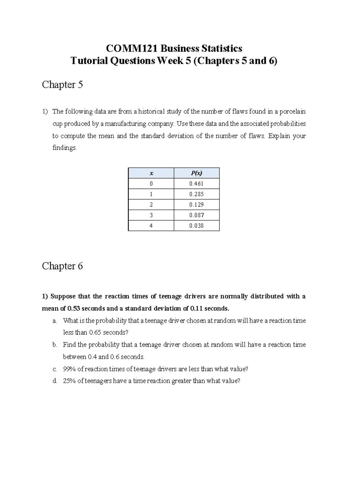 Tutorial Questions - Week 5bshsjsjsd jhdjdjdjdjdjdf ksck cake - COMM121 ...