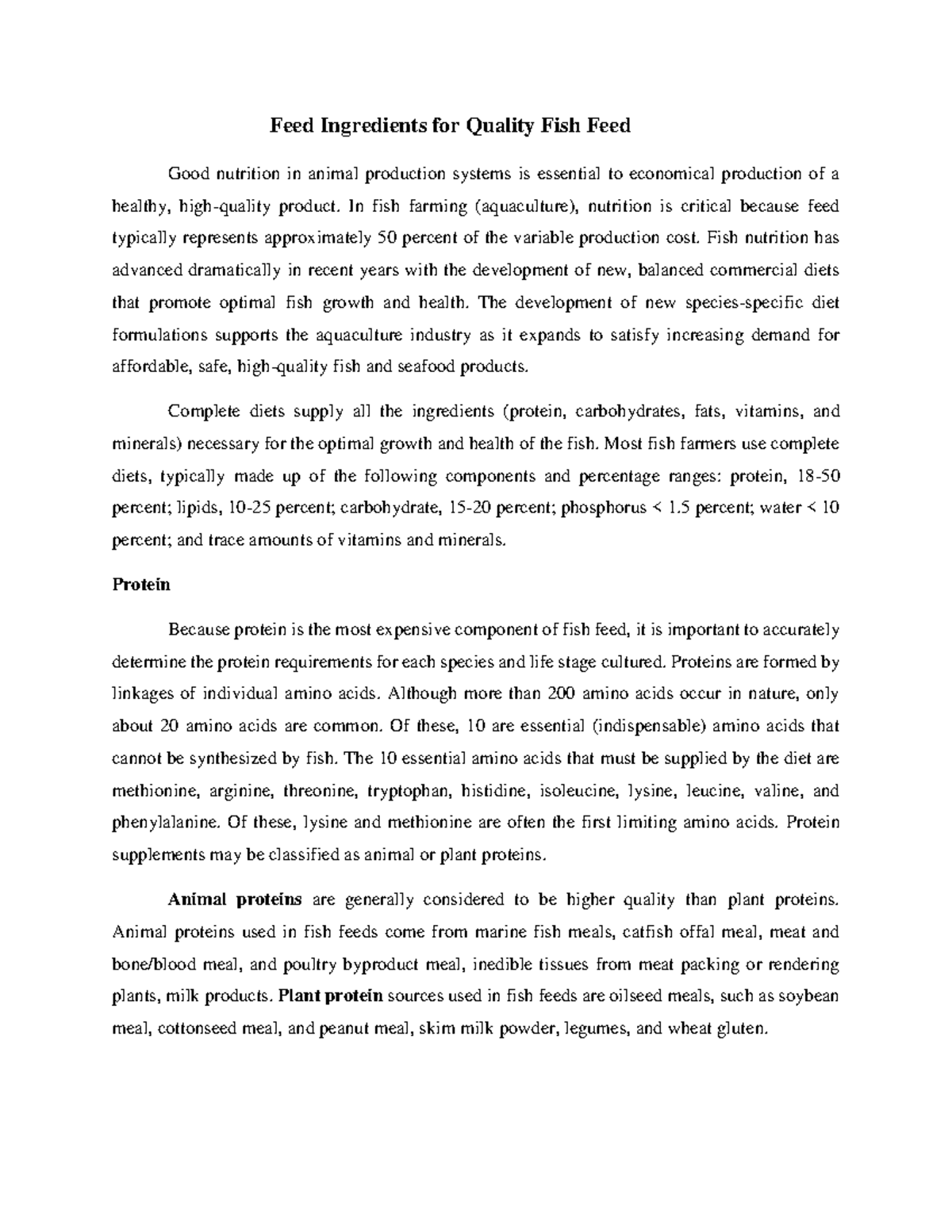 Fish Feed Composition and Ingredients: Key Nutrition Insights - Studocu