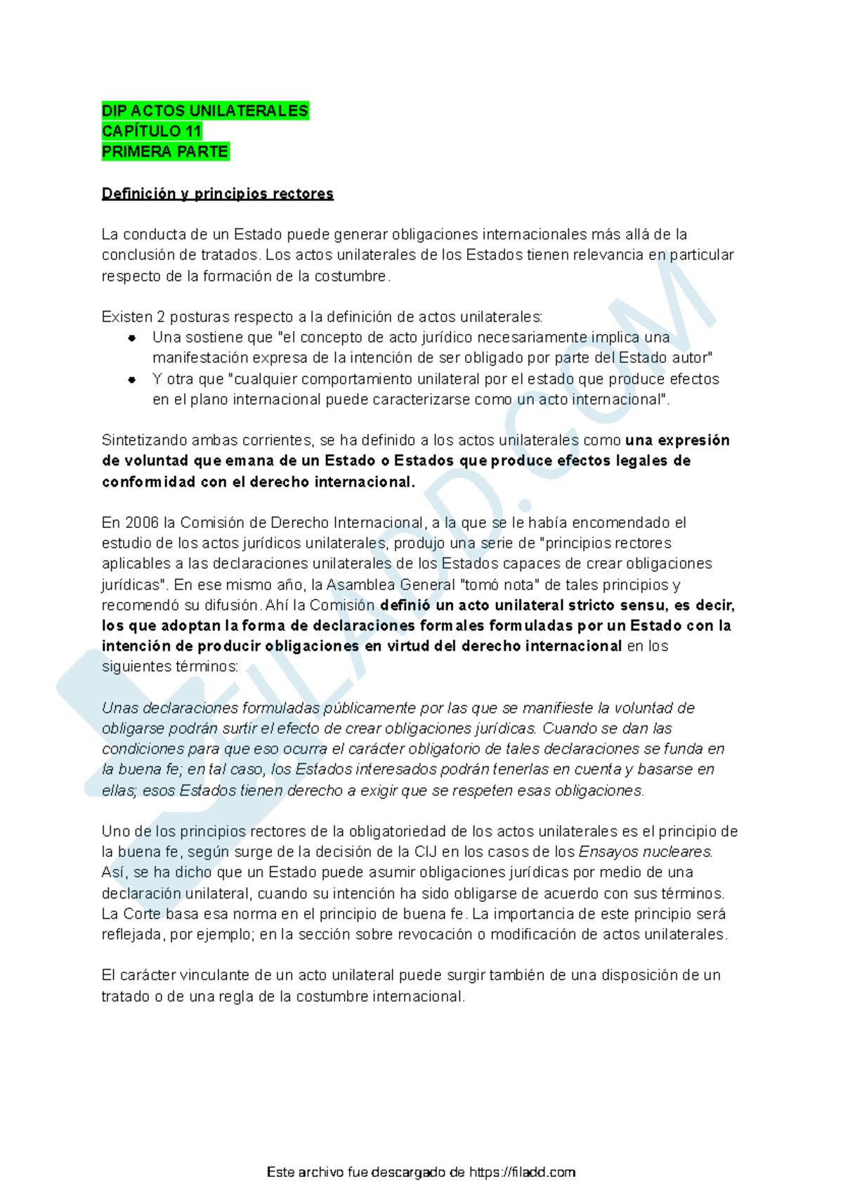 DIP ACTOS UNILATERALES CAPÍTULO 11 Y 12: Definiciones y Principios ...
