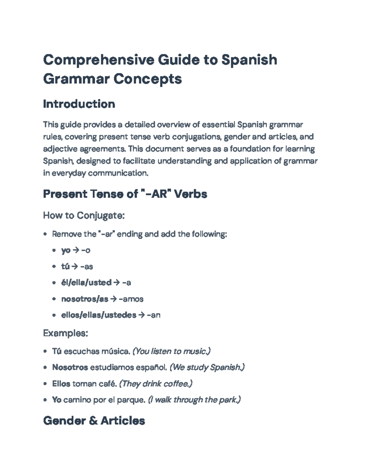 Essential Spanish Grammar Concepts: A Comprehensive Guide ...