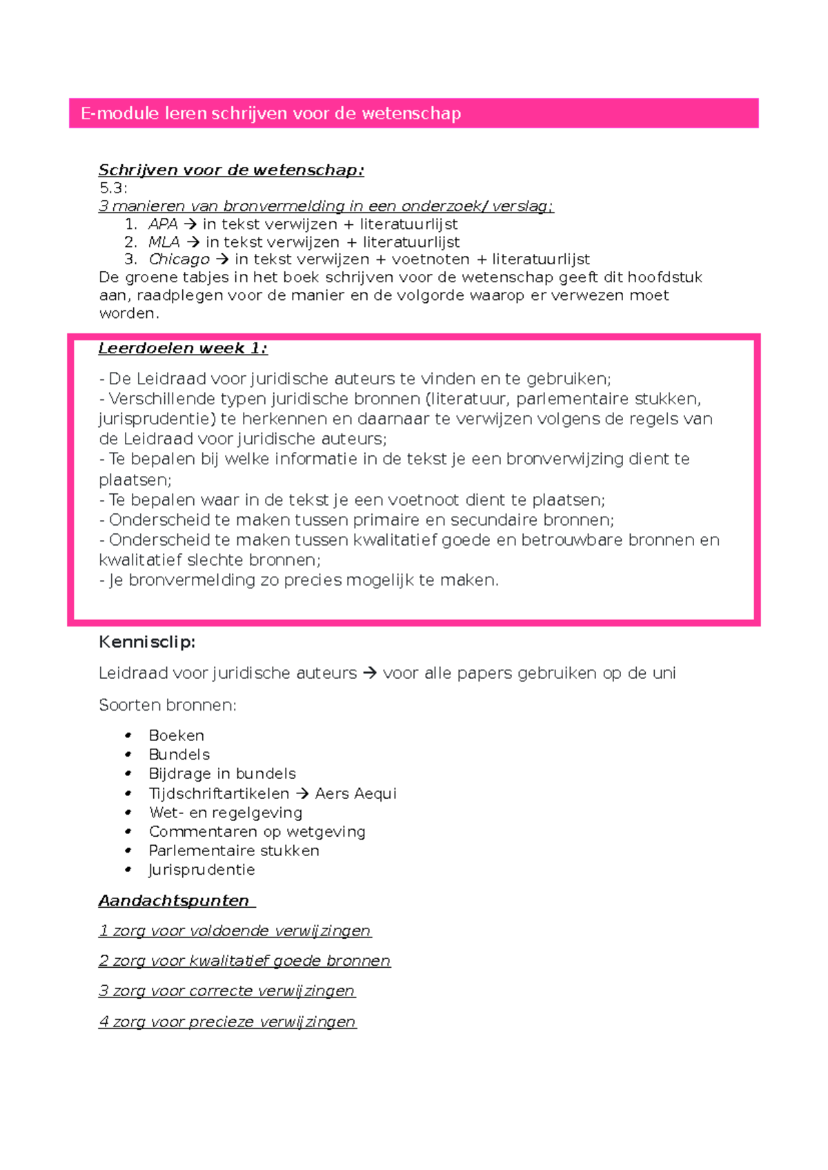 Leren Schrijven voor de Wetenschap: Bronvermelding en Voetnoten (JUR ...